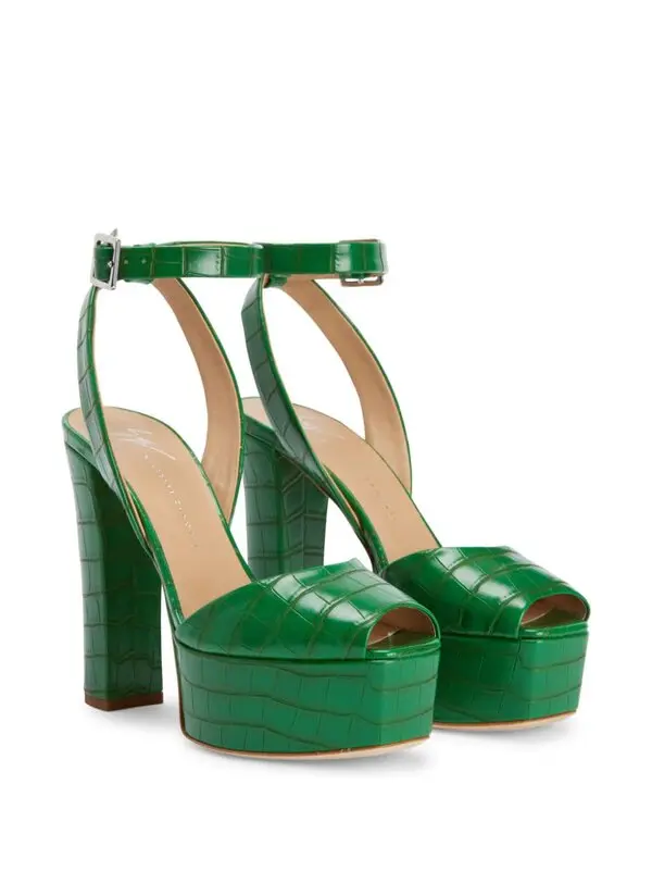 GIUSEPPE ZANOTTI 120mm Betty Platform Sandals - Green