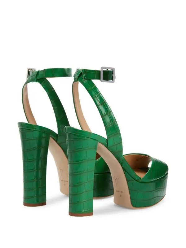 GIUSEPPE ZANOTTI 120mm Betty Platform Sandals - Green