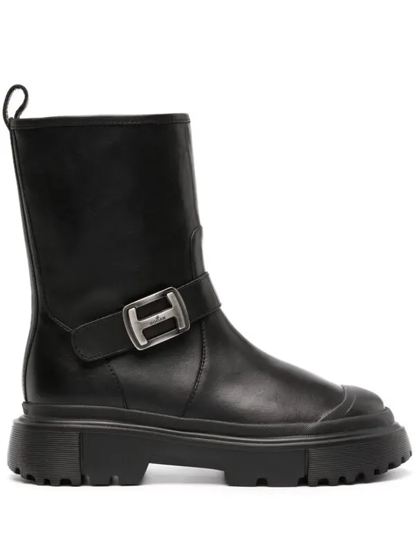 Hogan Logo-buckle 40mm Ankle Boots