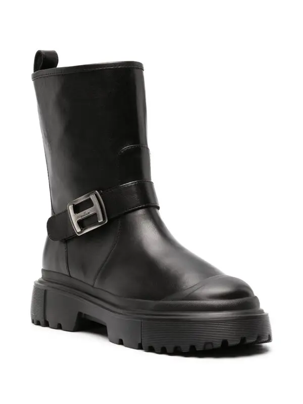 Hogan Logo-buckle 40mm Ankle Boots