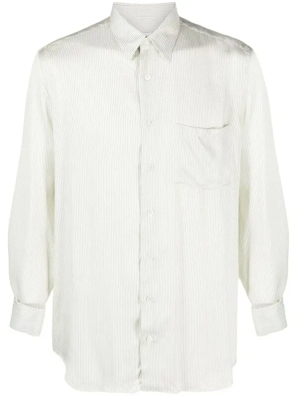 LARDINI Stripe-pattern Classic-collar Shirt