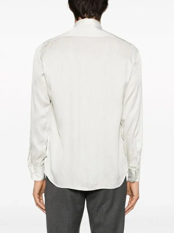 LARDINI Stripe-pattern Classic-collar Shirt