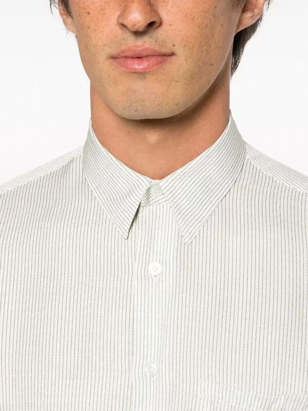 LARDINI Stripe-pattern Classic-collar Shirt