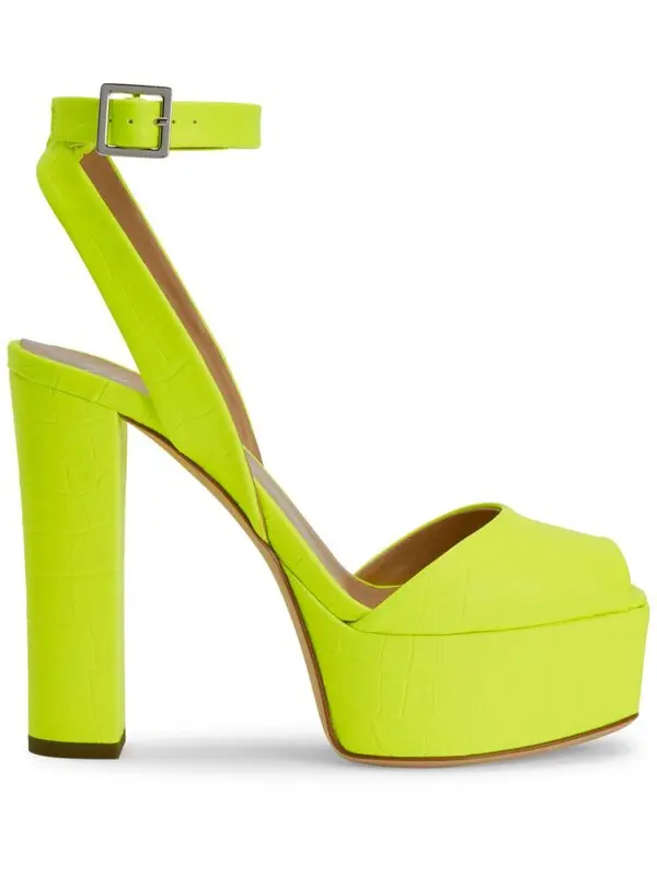 GIUSEPPE ZANOTTI 120mm Betty Platform Sandals - Yellow