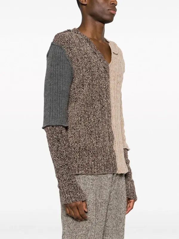 Dolce & Gabbana Asymmetric Patchwork Jumper - Brown