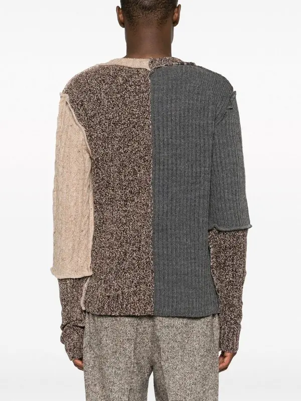 Dolce & Gabbana Asymmetric Patchwork Jumper - Brown