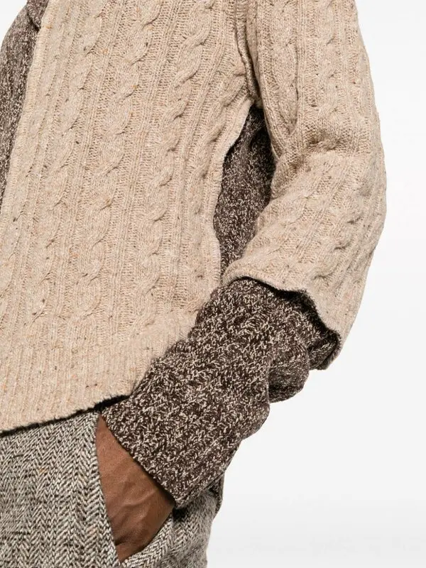 Dolce & Gabbana Asymmetric Patchwork Jumper - Brown