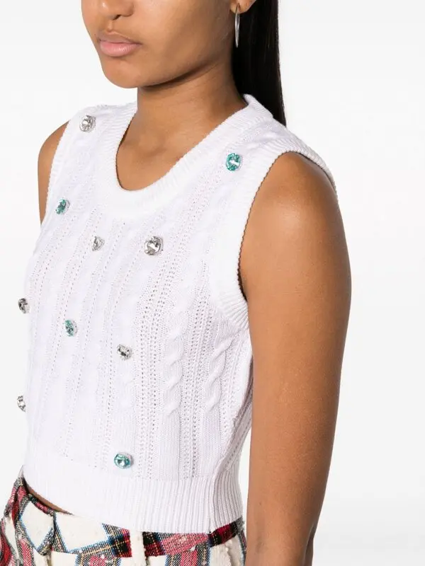 Vivetta Gemstone-detail Cable-knit Vest