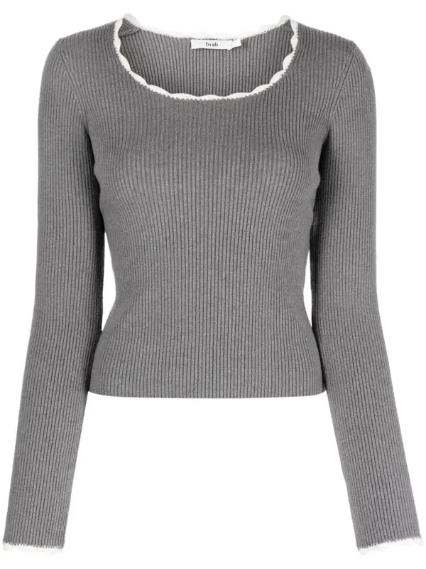 B+AB Scallop-collar Ribbed Jumper