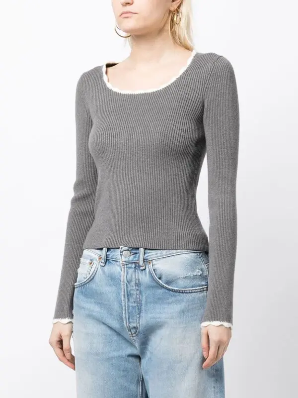 B+AB Scallop-collar Ribbed Jumper
