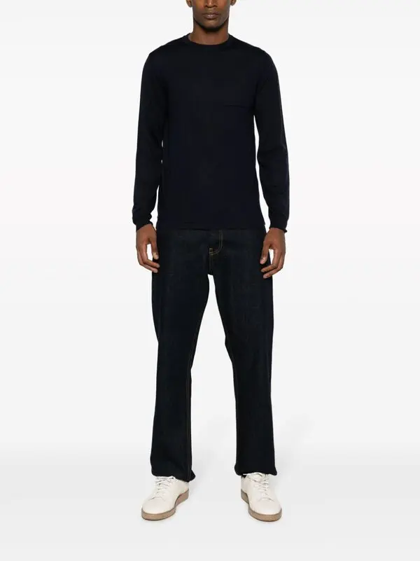ERALDO Crew-neck Wool-blend Jumper - Blue