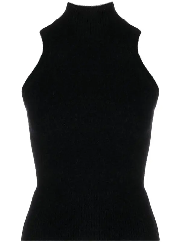 PATOU High-neck Knitted Top - Black