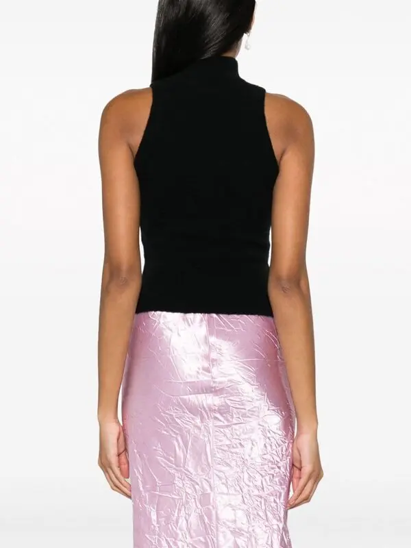 PATOU High-neck Knitted Top - Black