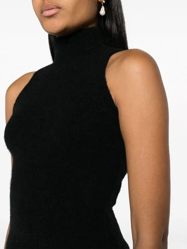 PATOU High-neck Knitted Top - Black