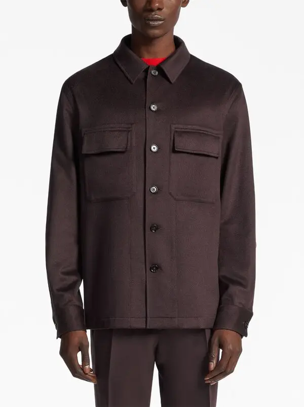 Zegna Alba Oasi Cashmere Overshirt - Red