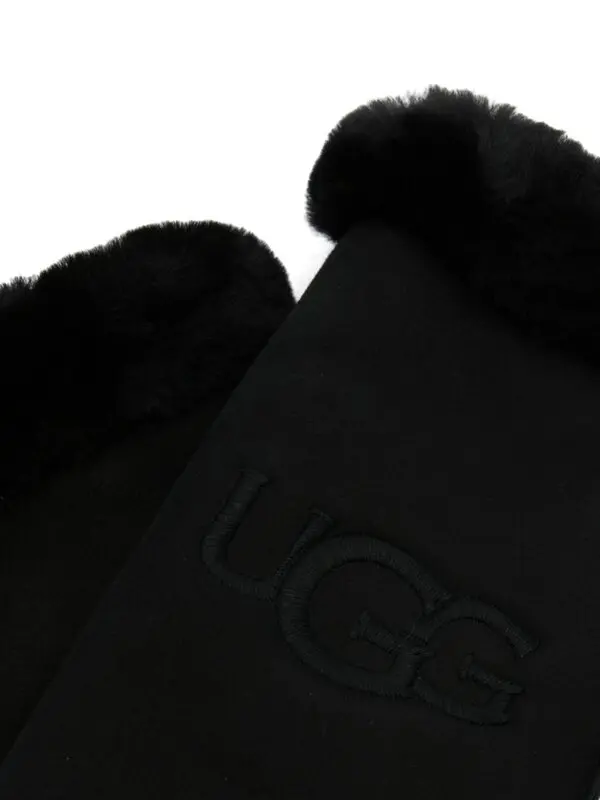 UGG Logo-embroidered Shearling Mittens - Black