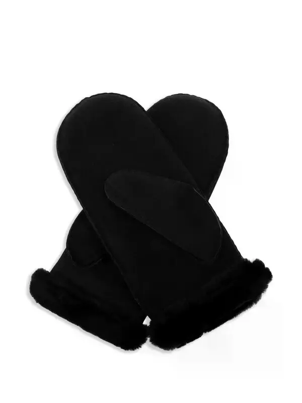 UGG Logo-embroidered Shearling Mittens - Black