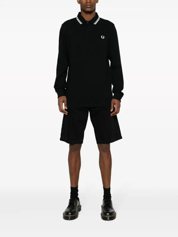 Fred Perry Logo-embroidered Cotton Polo Shirt - Black