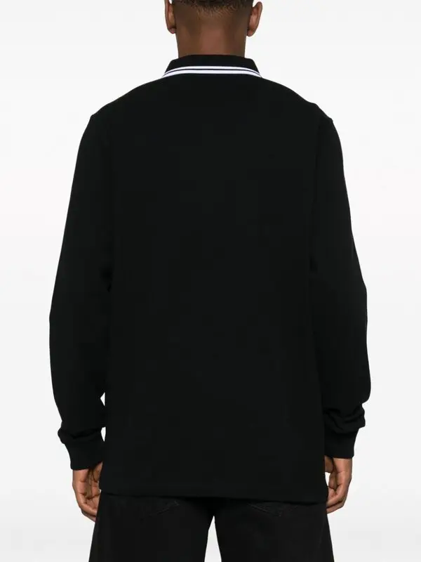 Fred Perry Logo-embroidered Cotton Polo Shirt - Black
