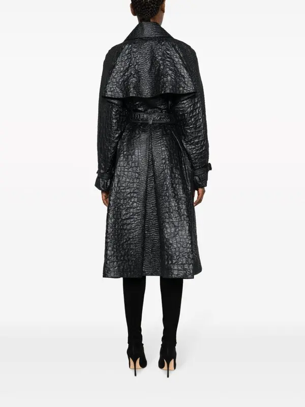 Versace Embossed Crocodile Effect Trench Coat