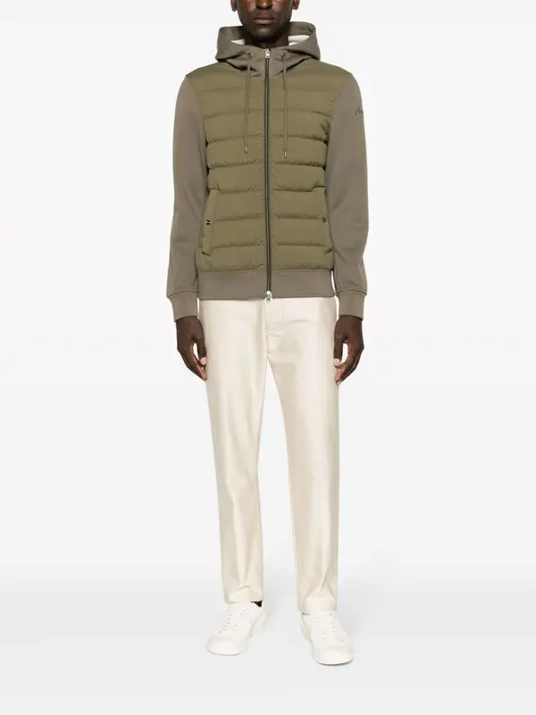 Herno Quilted-panel Hooded Jacket - Green