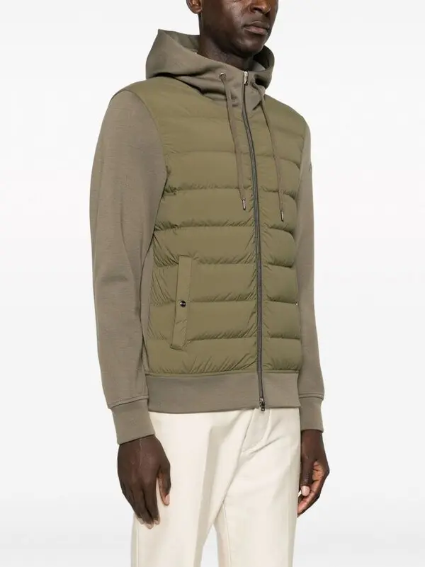 Herno Quilted-panel Hooded Jacket - Green