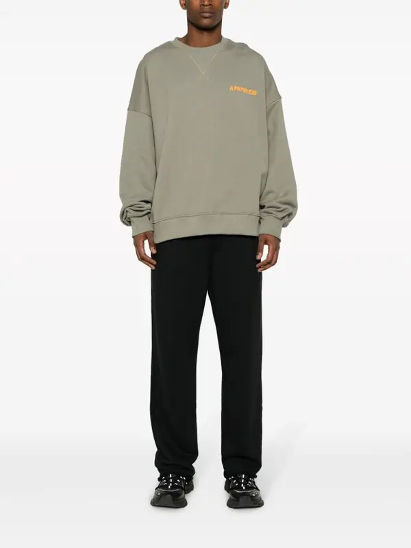 A PAPER KID Logo-patch Cotton Track Pants - Black