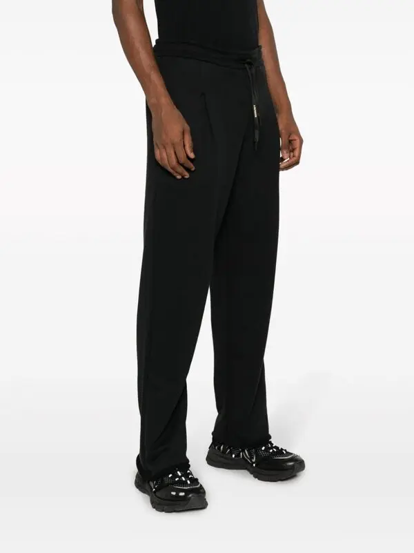 A PAPER KID Logo-patch Cotton Track Pants - Black