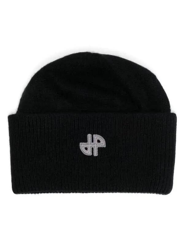 Patou Logo-patch Merino-cashmere Beanie - Black