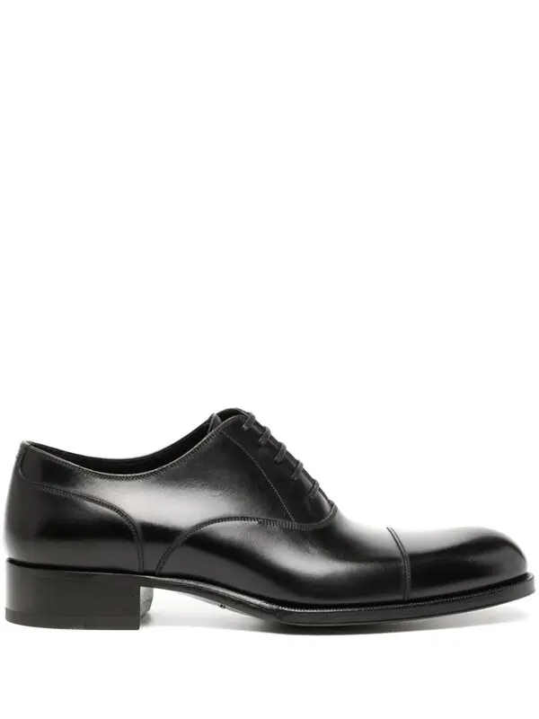 TOM FORD Elkan Leather Oxford Shoes - Black