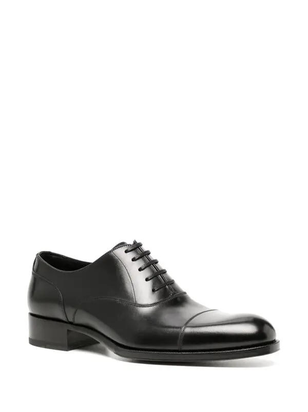 TOM FORD Elkan Leather Oxford Shoes - Black