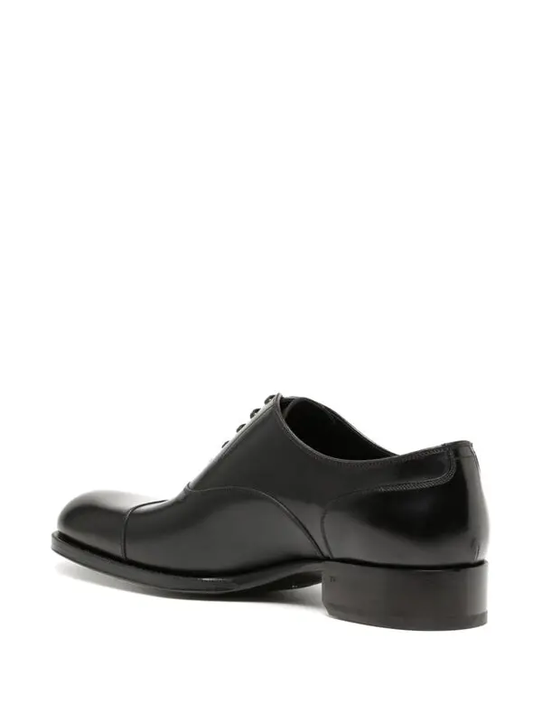 TOM FORD Elkan Leather Oxford Shoes - Black