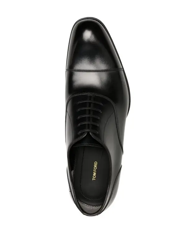 TOM FORD Elkan Leather Oxford Shoes - Black