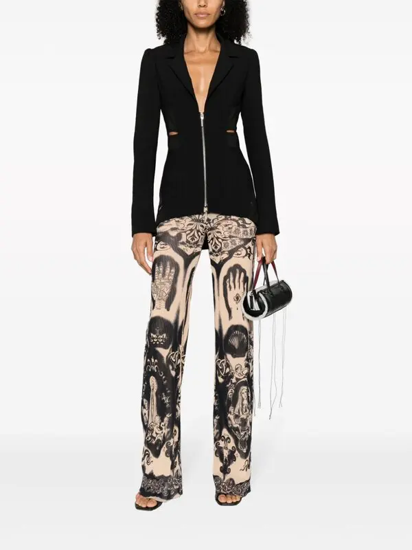 Jean Paul Gaultier Cut-Out Zip-Up Jacket - Black | Editorialist