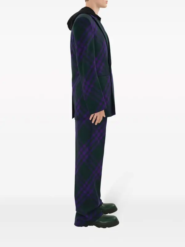 Burberry Check-pattern Wool Trousers