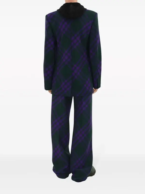 Burberry Check-pattern Wool Trousers