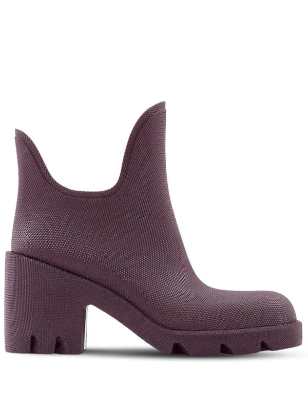 Burberry 70mm Round-toe Slip-on Boots - Purple