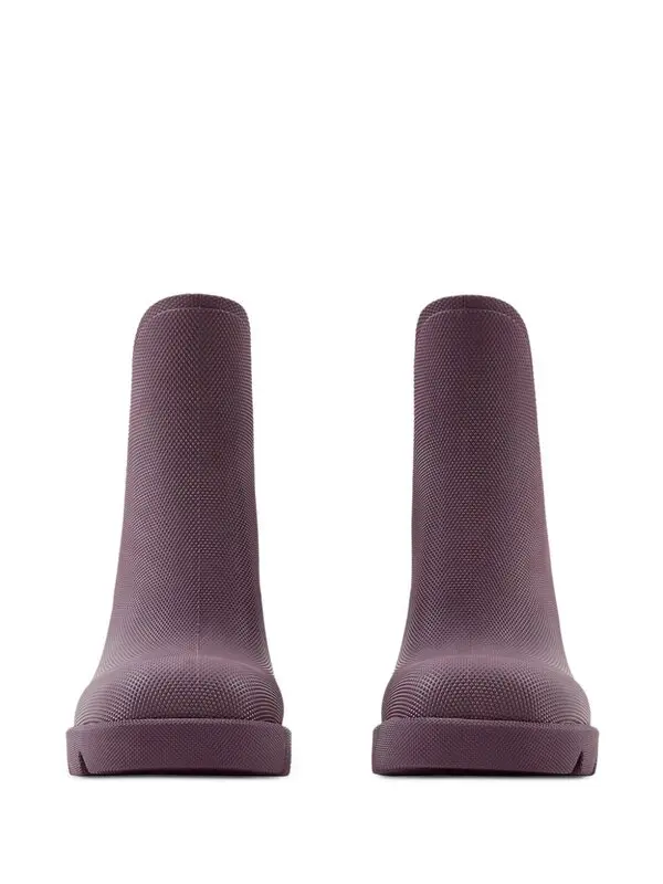 Burberry 70mm Round-toe Slip-on Boots - Purple