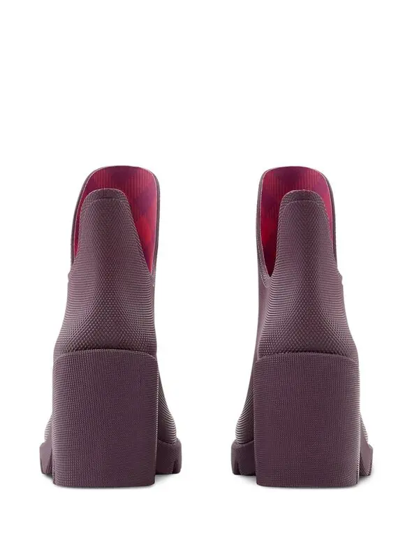 Burberry 70mm Round-toe Slip-on Boots - Purple
