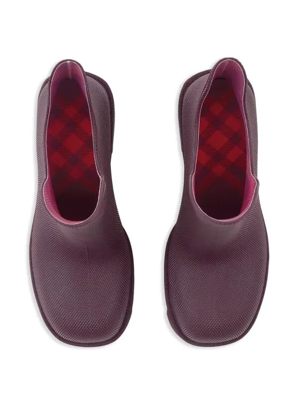 Burberry 70mm Round-toe Slip-on Boots - Purple