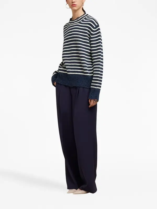Ami Striped Crew Neck Jumper