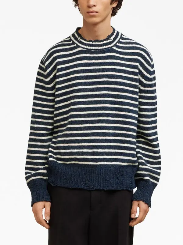 Ami Striped Crew Neck Jumper