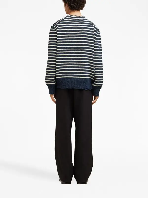 Ami Striped Crew Neck Jumper