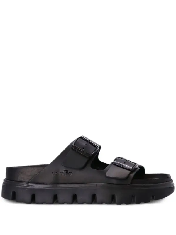 BIRKENSTOCK Papillio Arizona Buckled Slides - Black