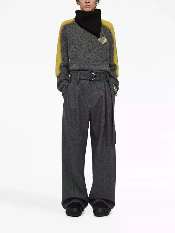 JIL SANDER Colour-block Round-neck Jumper - Grey