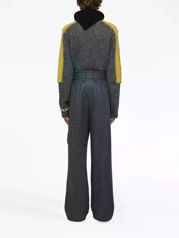 JIL SANDER Colour-block Round-neck Jumper - Grey