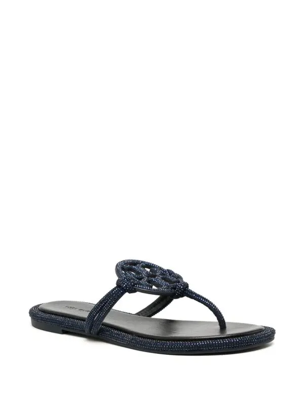 Tory Burch Miller Pavé Crystal Sandals - Blue