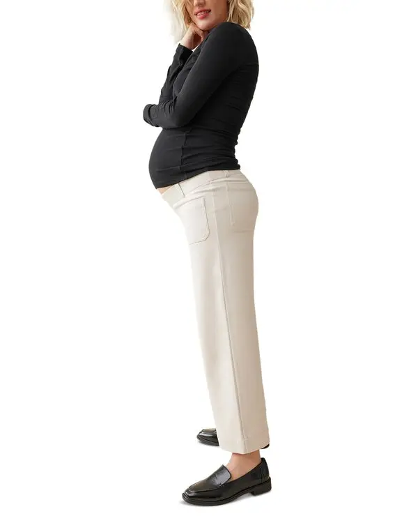 INGRID & ISABEL Wide Leg Ankle Maternity Trousers