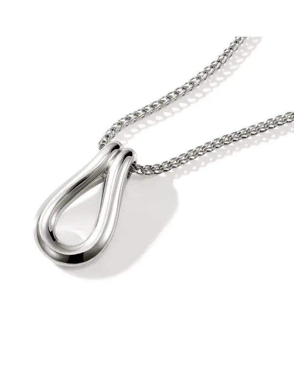 John Hardy Sterling Surf Pendant Necklace - Silver