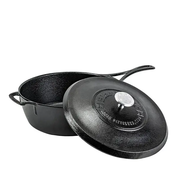 LODGE 4 Qt Deep Cast Iron Skillet And Lid - Black